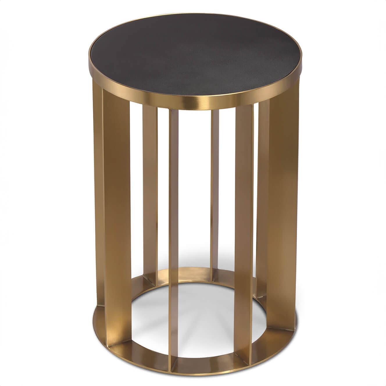 Stylish Hannah Side Table - Wood & Brass Finish | BLVD Eight